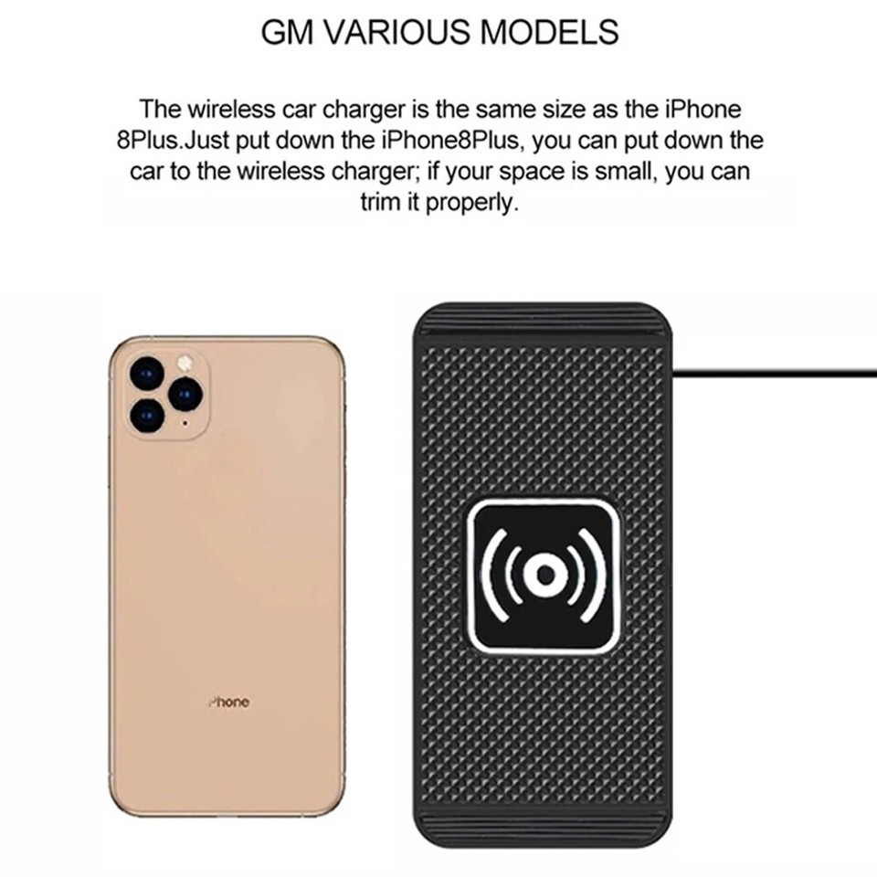 Car Wireless Fast Charger Pad Cordless Phone Charging Mat Nonslip ...