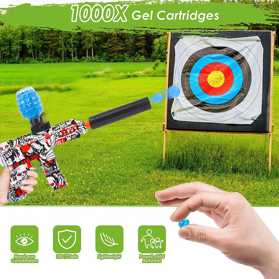Electric Gel Ball Toy Eco-Friendly +1000 Gell Water Ammo Balls Gifts ...
