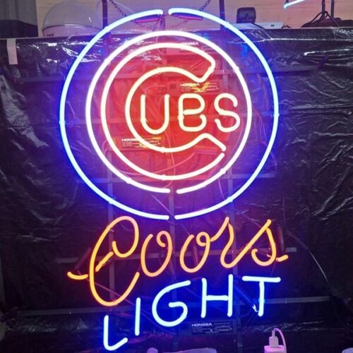 Chicago Cubs Light Beer Neon Sign Beer Bar Wall Door Gift Lamp Decor ...