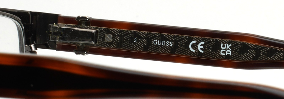 GUESS GU50082 009 Brown Mens Rectangle Eyeglasses 56-17-145 B:35 'AS-IS ...