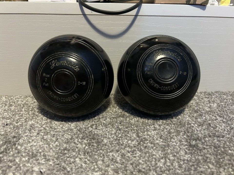 Henselite Crown Conquest Green Bias Bowls 2-Pack, Black | eBay UK