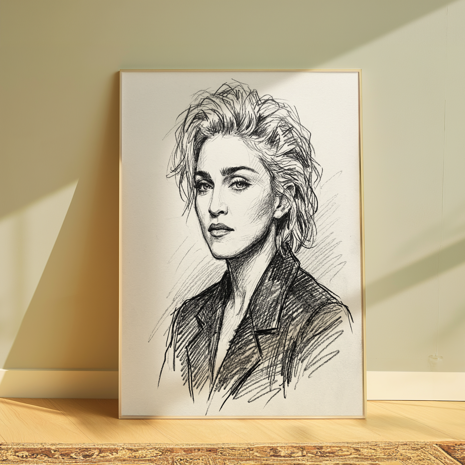 MADONNA DRAWING PRINT PORTRAIT SKETCH 8" x 10" MADONNA WALL ART HOME ...