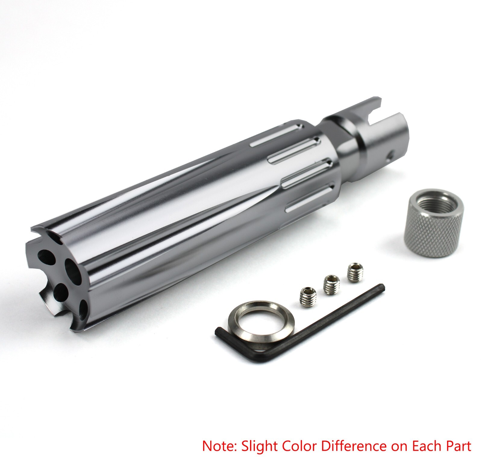 Silver Muzzle Brake/Linear Compensator Compatible with Ruger 10/22 1022 ...