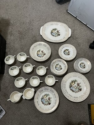 Triumph American Limoges 22K China D’OR Serving Set 43 Pc Plates Bowls ...