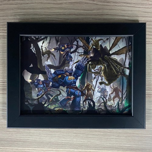 SPACE WOLVES FRAMED ART NURGLE CHAOS SPACE MARINES WARHAMMER 40,000 40K ...