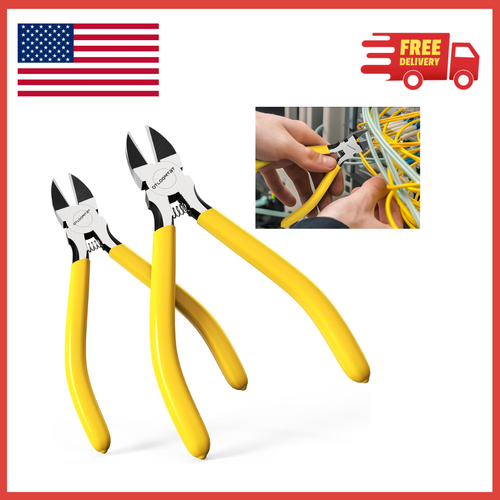 2PCS Wire Cutters Side Cutter Cable 6/5" Heavy Duty Cutting pliers ...