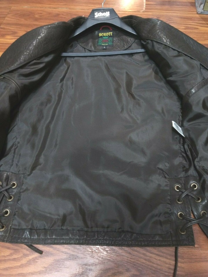 Schott NYC BIKER NZ Pebble v skins Leather Jacket NEW w/tags sz SLIM ...