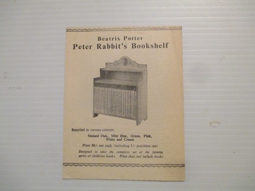 OLD BROCHURE: BEATRIX POTTER PETER RABBIT BOOKSHELF, BOOKS, GAMES ...