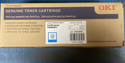 Genuine OKI C6100 43324419 Cyan Toner - NEW SEALED 51851353562 | eBay
