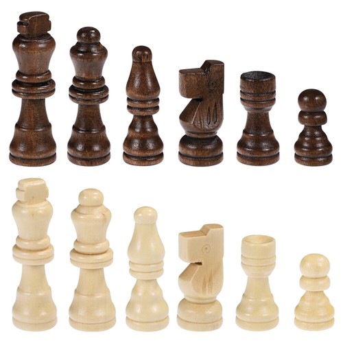 Wood Chess Pieces Wooden Chessmen Set Game Pawns Interactive Toys | eBay