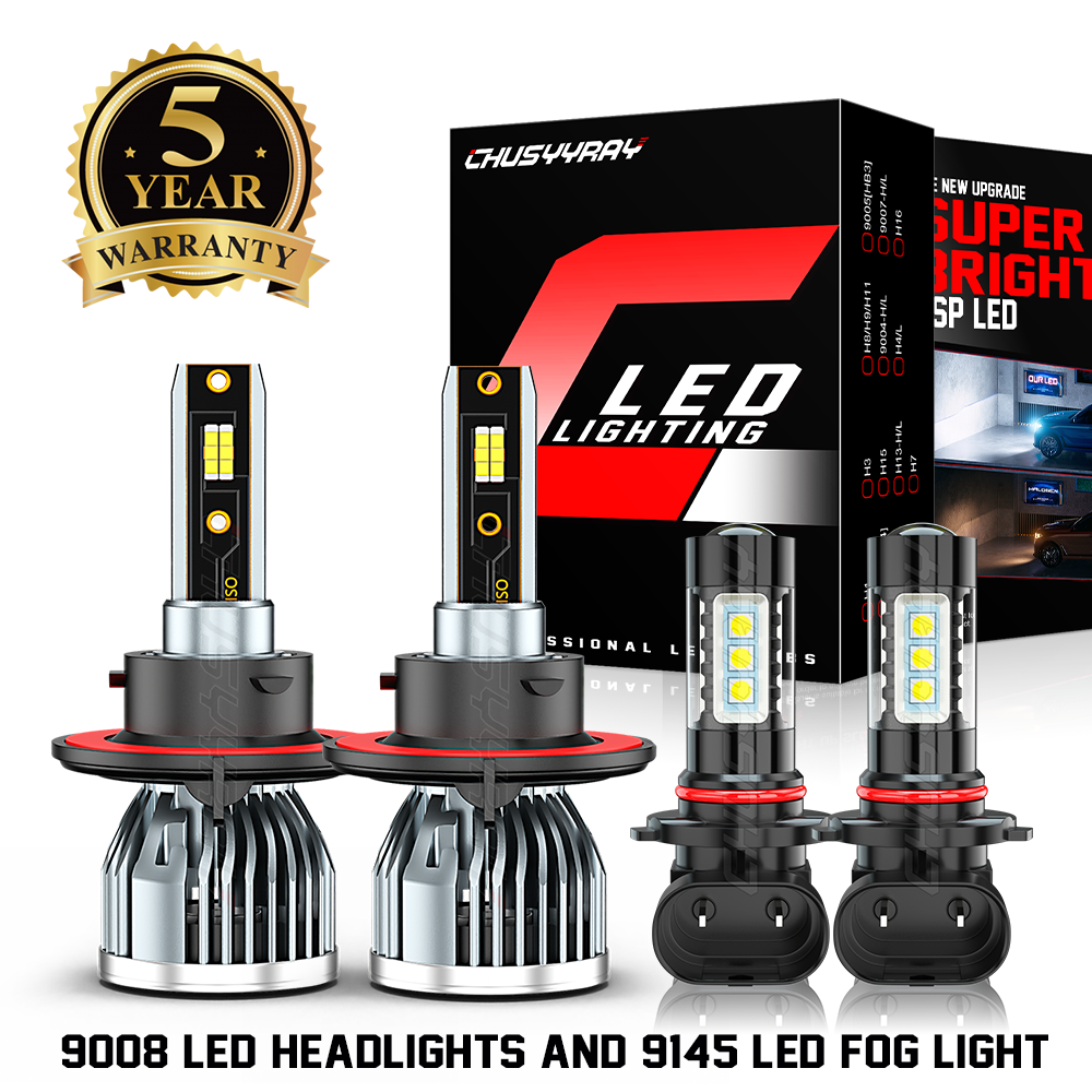 For Mitsubishi Raider 2006-2009 4x LED Headlight + Fog Light Bulbs ...