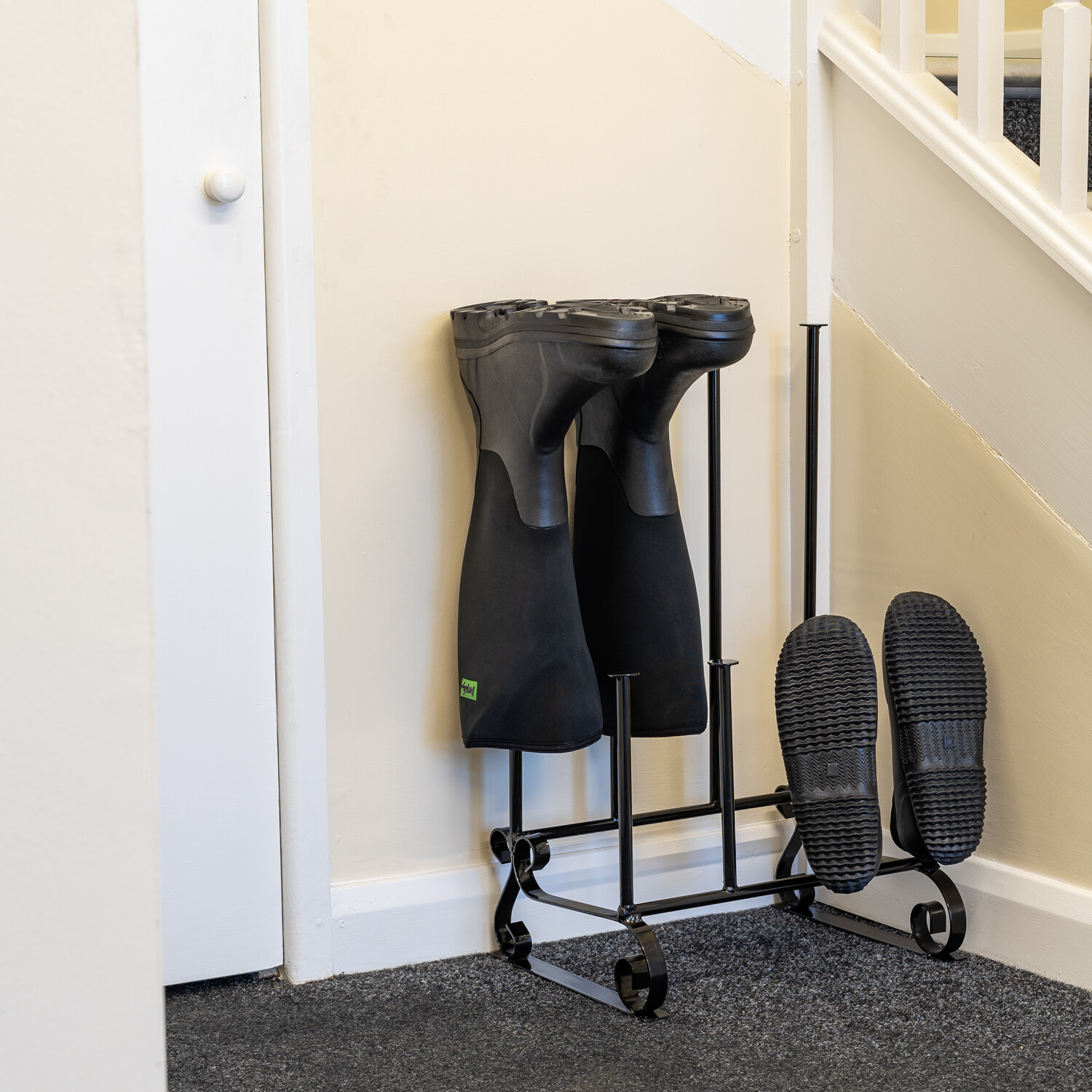 Woodside Steel Wellington Boot Rack/Walking Boot Storage Stand, Indoor ...
