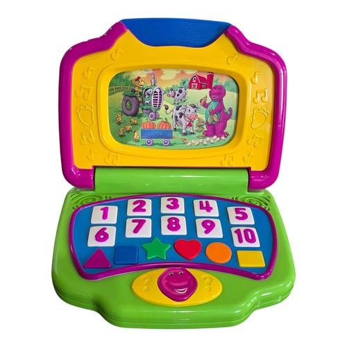 BARNEY Dinosaur INTERACTIVE Laptop Computer Toy 2002 VINTAGE With 1 ...