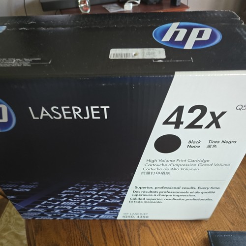 Genuine HP Original 42X Black High-yield Toner Cartridge for 4250 4350 ...