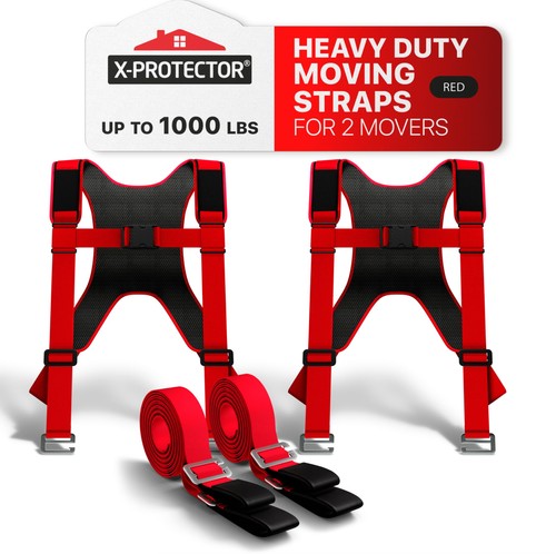 X-Protector Moving Straps - 2 Pairs - Lifting Straps for 2 Movers ...