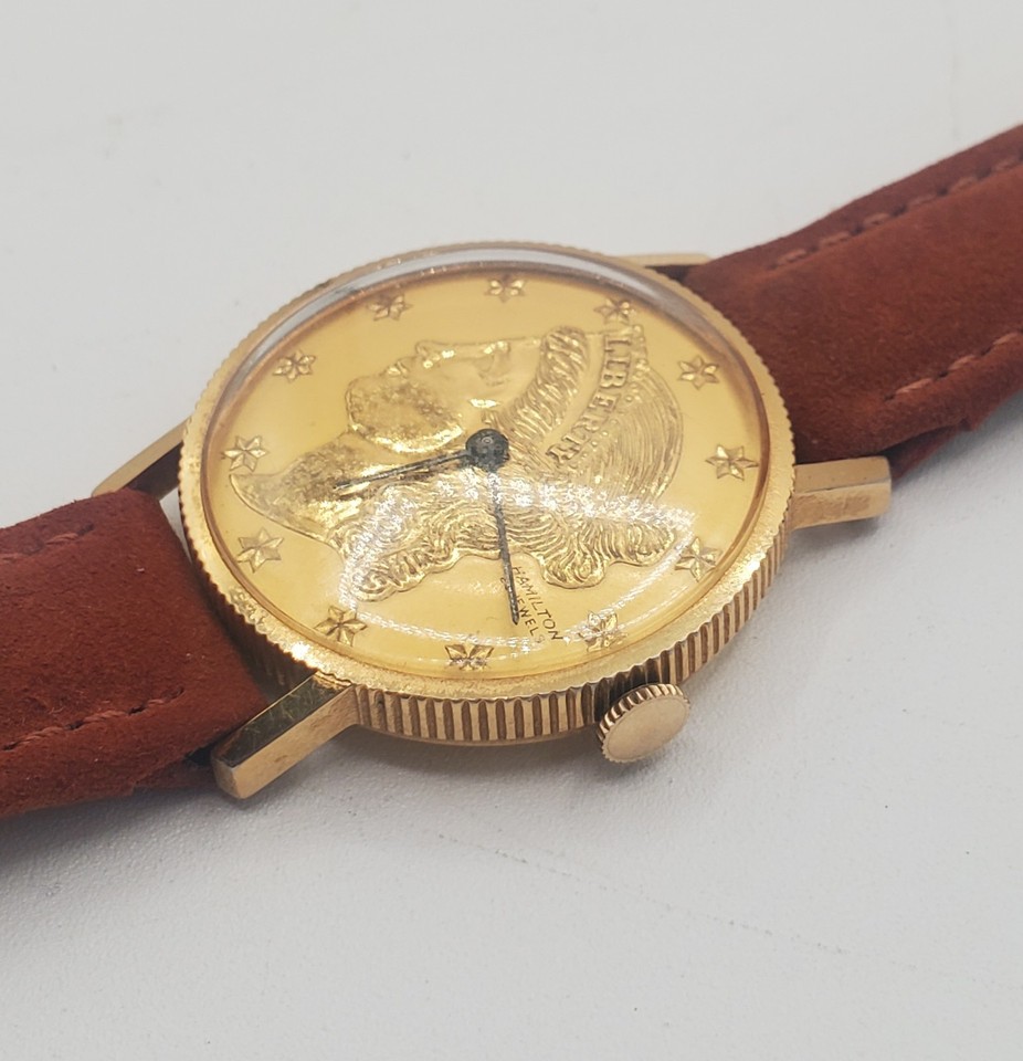 Hamilton 22 Jewel Liberty Coin 10k RGP Mens Wristwatch | eBay
