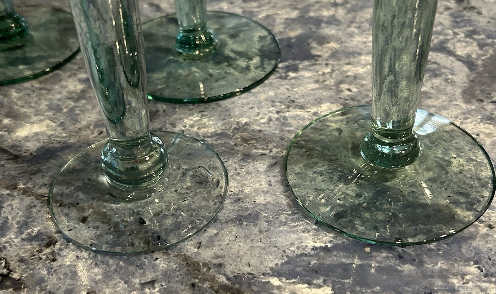 RARE Set of 4 Hand Blown Corsica Mint Green Wine Glasses from Gunther ...