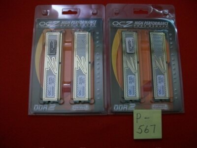 2-BRAND NEW OCZ TECHNOLOGY DDR2 DUAL CHANNEL KITS #PC2-8000 1GB EL GOLD ...