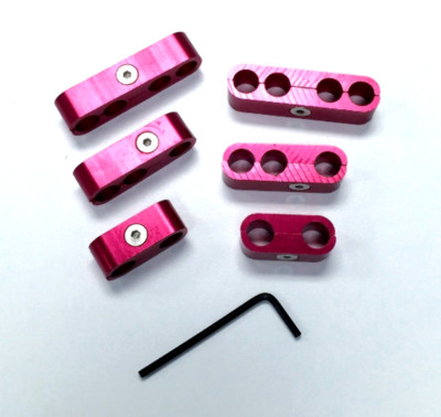 Hot Rod Red Billet Aluminum Ignition Spark Plug Wire Looms Seperators 8 ...