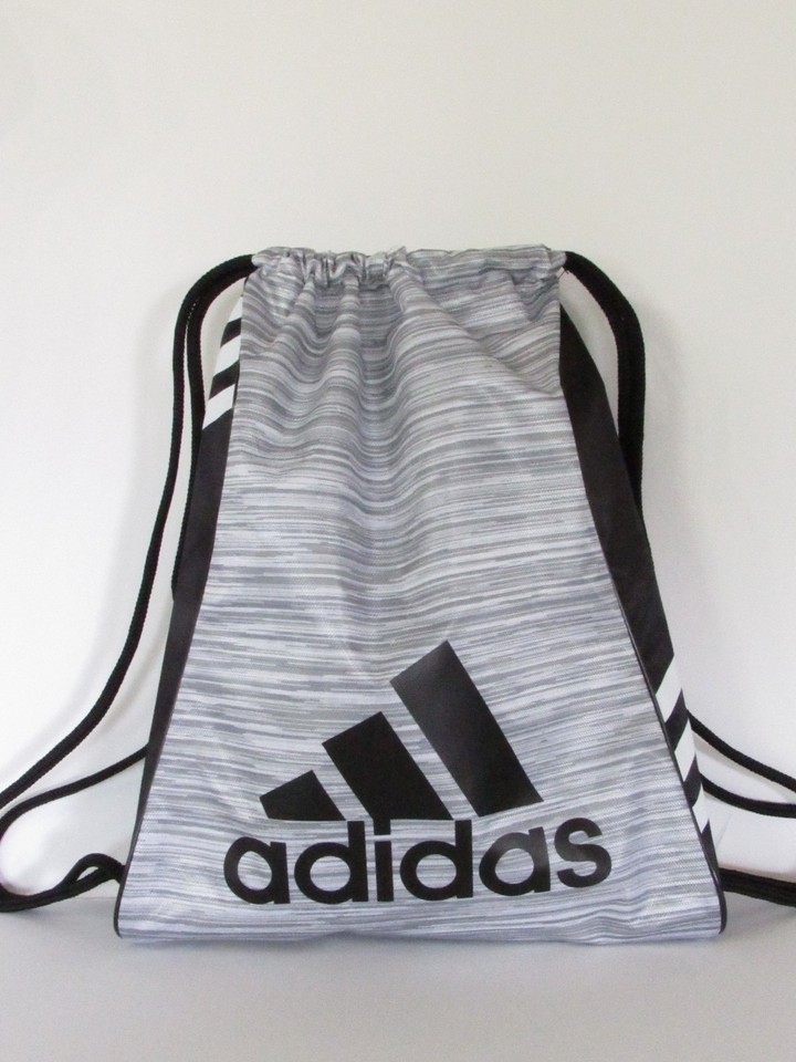 adidas REVERSIBLE 3-Stripes Drawstring Backpack Sports Sackpack 14" x ...