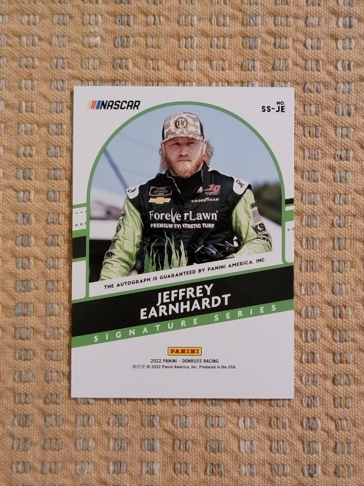 2022 Panini Donruss Racing Jeffrey Earnhardt SS-JE Auto Signature ...