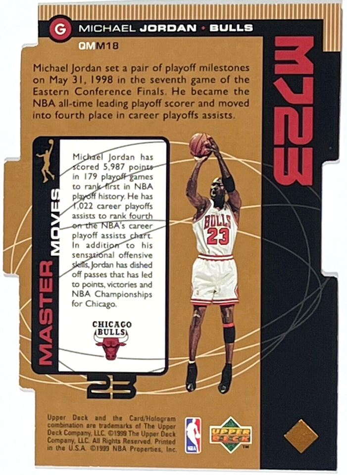 1998-99 Upper Deck MJ23 Quantum Bronze Michael Jordan SP Die-Cut Insert ...