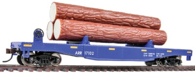 Trainline HO Scale Model Log Dump Car with 3 Logs - Ready to Run Alaska ...