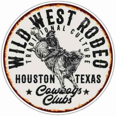 Wild West Rodeo Houston Texas Cowboy Bull Car Bumper Vinyl Sticker ...