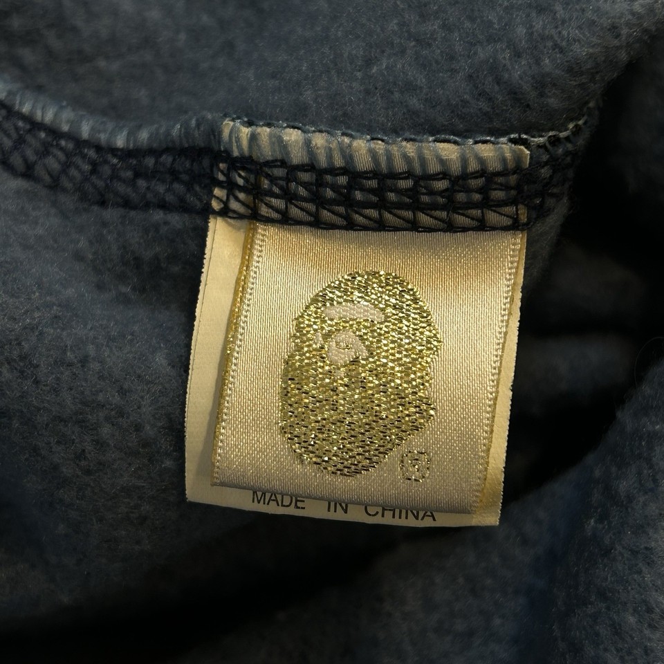 A Bathing Ape Navy Blue Camo Shark Full Zip Hoodie 46 Inch Chest Men’s ...