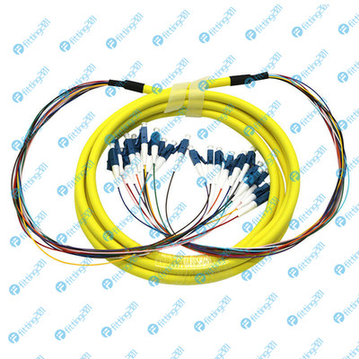 LC to LC Single Mode 12 Strand 9/125 Indoor Fiber Cable Optical Patch ...