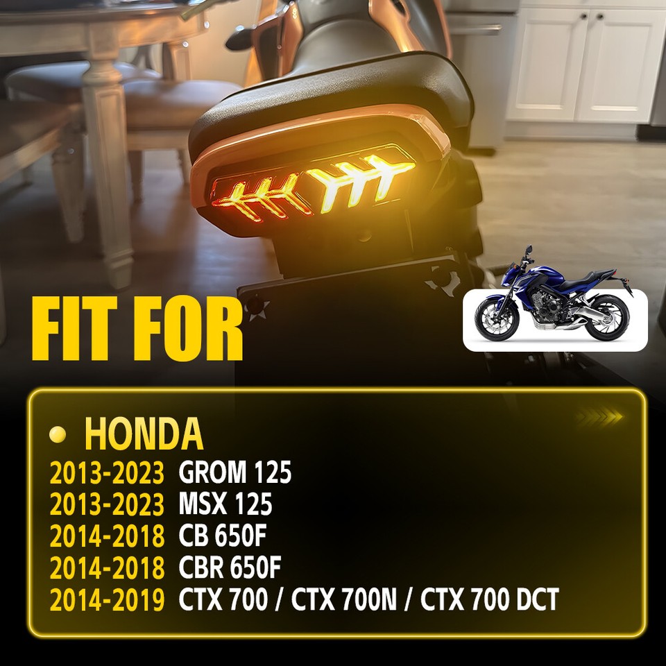 LED Brake Tail Light Integrated Turn Signal Lamp For Honda Grom 125 MSX ...