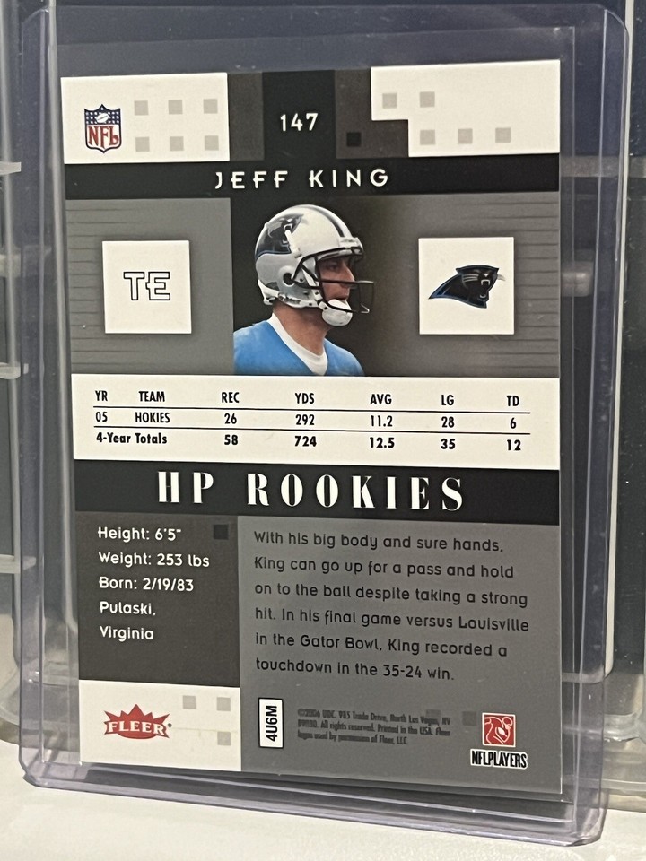 2006 Hot Prospects Football #147 Jeff King /1150 RC Rookie Panthers | eBay
