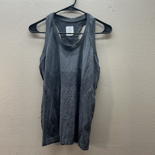 Athleta Momentum Tank Top Womens M Gray Activewear Fitted Athletic Gym ...