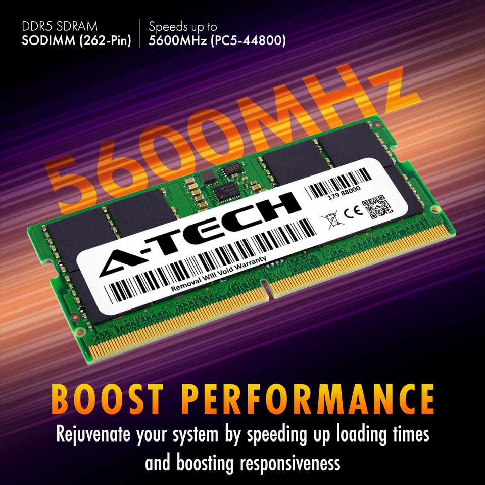 A-Tech 48GB DDR5 5600MHz Laptop SODIMM PC5-44800 262-Pin Notebook ...