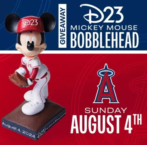 NEW 2024 LA Angels D23 Mickey Mouse bobble head figurine bobblehead ...
