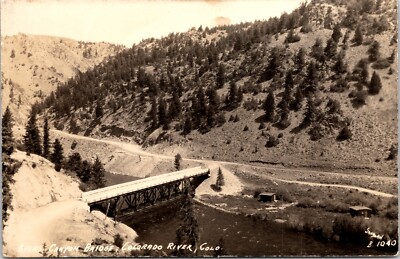 RPPC Byers Canyon Bridge Over Colorado River CO 1940s Real Photo ...