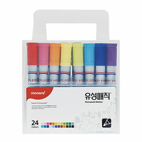 Permanent Marker Pen Monami 2.0mm With Case Magic Ink 24 Color Round ...