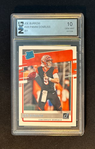 Joe Burrow 2020 Donruss Rated Rookie RC #301 Graded NXG 10 Gem Mint | eBay