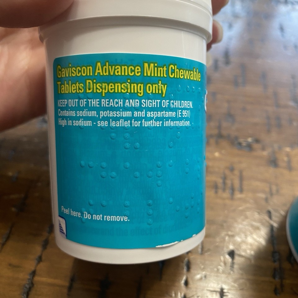 Gavscon Advance Chewable Mint Tablet 60ct PACK OF 2 Exp. 4/2026 Ships ...