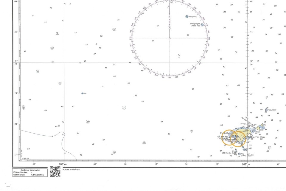 3879 Gulf Of Thailand Quan Dao Nam Du Baie De Ream Chart Map Maritime ...