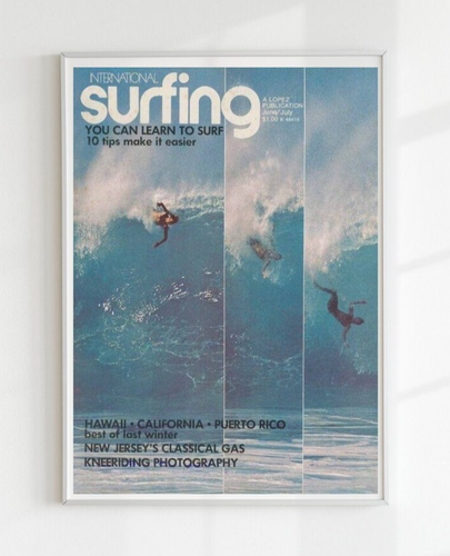 International Surfing Magazine Poster, Vintage Surf Art, Coastal Wall ...
