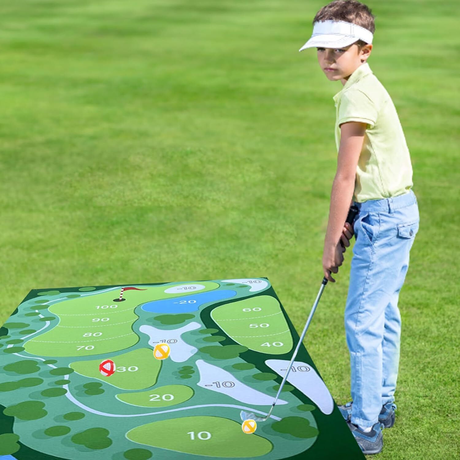 Casual Golf Game Set 1 set Indoor Golf Game Mat Chipping Golf Hitting ...