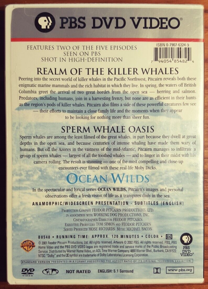 PBS Ocean Wilds: Realm of the Killer Whales/ Sperm Whale Oasis (DVD, 2001) 794054854824| eBay