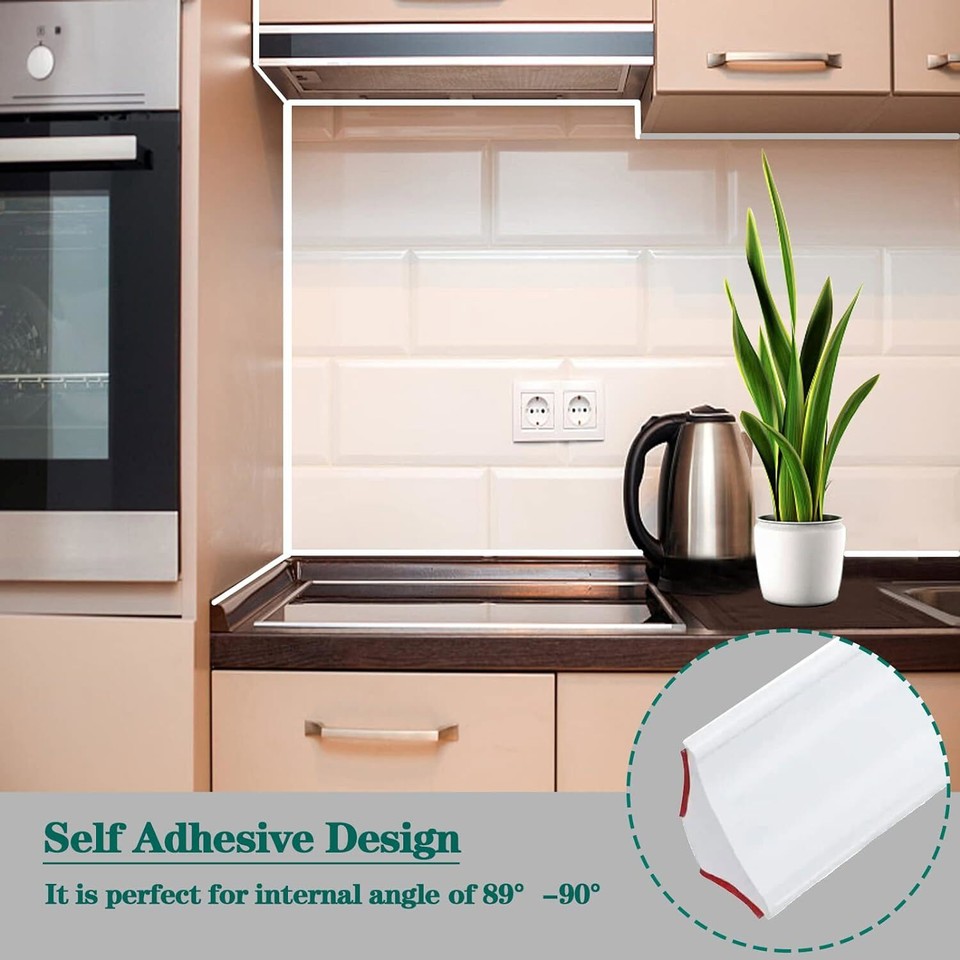 3m/5m Flexible Laminate Beading Self Adhesive Plastic Wall Corner ...