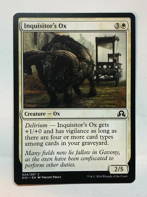 MTG Inquisitor's Ox Shadows over Innistrad 024/297 Regular Common | eBay