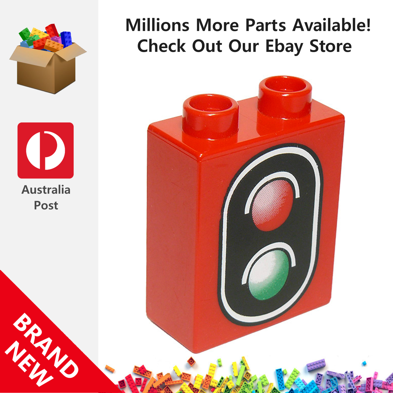 Genuine LEGO™ Red Duplo Brick 1 x 2 x 2 with Traffic Signal 4066 ...