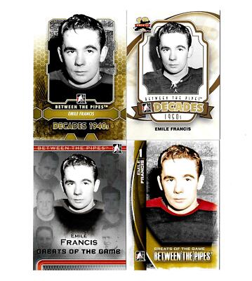 Emile Francis 4 dif Lot: ITG BTP Greats of the Game, Decades 1940's ...