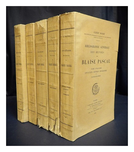 MAIRE, ALBERT Bibliographie g n rale des oeuvres de Blaise Pascal - 5 volumes 19 | eBay