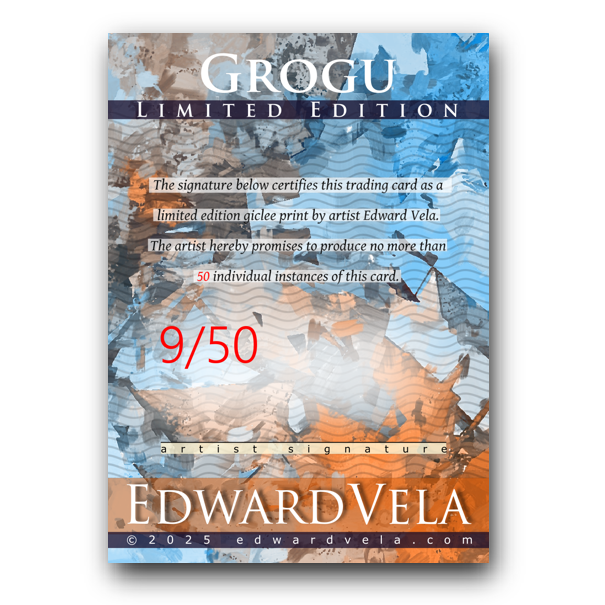 Grogu Art Card Limited 9/50 Edward Vela Signed (Movies Characters) | eBay