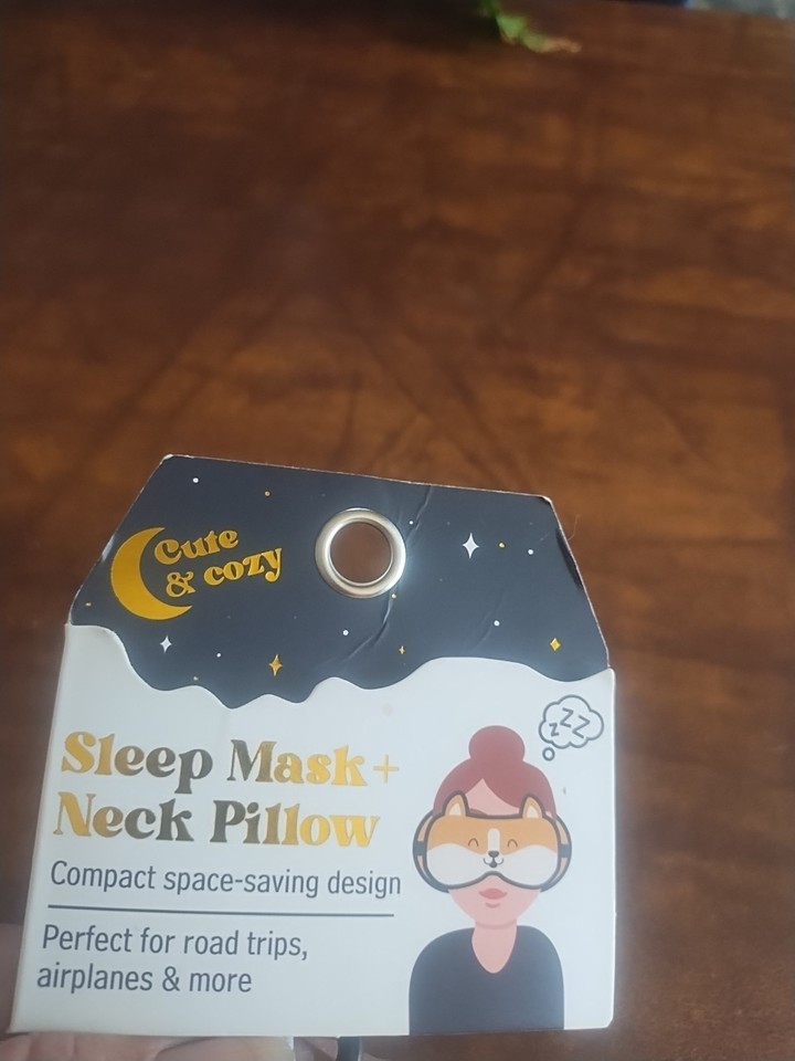 Round Soft Corgi Travel Sleep Mask and Neck Pillow. New with Tags | eBay